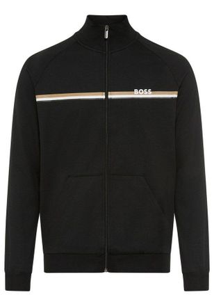 BOSS Sweatjacke Authentic mit Streifen und Logo, regular fit