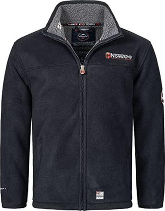 Geographical Norway Veste dhiver matelassée pour homme - Doublée chaude Anorak - Veste de snowboard SKI dextérieur pour lhiver/lautomne avec bonnet UD, Ubolt Navy, XL