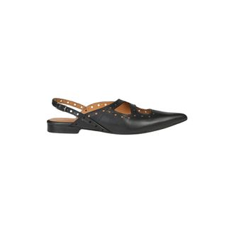 Munthe Mules plates orn&eacute;es de cha&icirc;nes - Femme - Chaussures - Noir - Taille: 37 EU