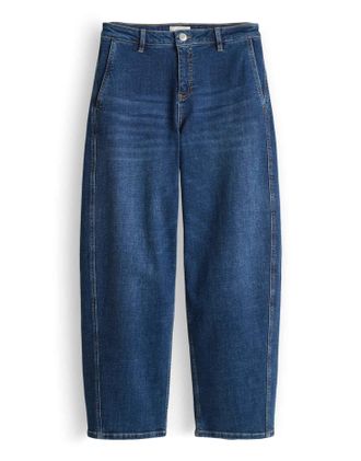OPUS Damen Barrel | LOLAH Flow Barrel Jeans aus BCI Cotton Mix Mid Rise mid Flowy Blue, 36 L28
