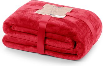 Decoking Kuscheldecke 220x240 cm rot Decke Microfaser Tagesdecke Fleece weich sanft kuschelig red Mic