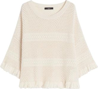 Max Mara Femme, Pulls, Beige, Taille: 38 FR Maglia over en fil coton