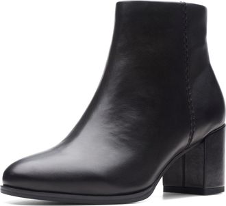 Clarks Damen Freva55 Zip Chukka-Stiefel, Black Leather, 35.5 EU