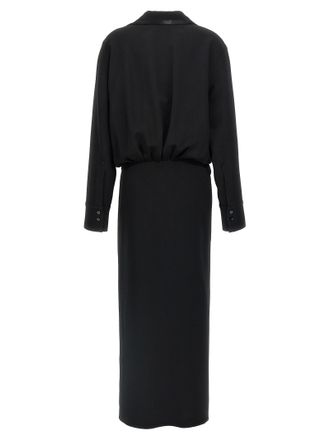 The Attico Womens Black Marabou Midi Dress