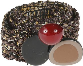 Exquisite J Woven Raffia Belt - Tan