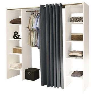 M&S Collection M&s - Dressing extensible 2 colonnes blanc et rideau anthracite - clothes