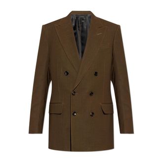 Tom Ford Wollblazer mit doppeltem Schlitz - - Jackets - Herren - Braun - XL