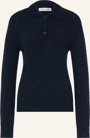 Sams&oslash;e & Sams&oslash;e Sams&oslash;e Sams&oslash;e Strick-Poloshirt Sanoura Mit Alpaka Und Merinowolle blau