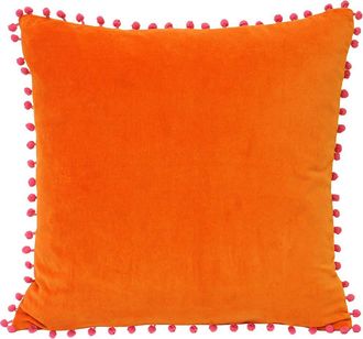 Riva Paoletti Riva Home Velvet Pompom Polsterbezug. (45x45cm) (Orange/Fuchsia)