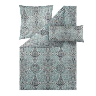 ESTELLA Mako-Satin Bettw&auml;sche 155x220 cm Mariam Azur 7984