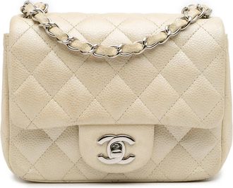 Chanel Hobo Bags - Mini Square Classic Caviar Single Flap - Gr. unisize - in Gold - für Damen