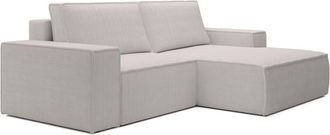 Selsey Farese Mini - Ecksofa mit Cordbezug, Schlaffunktion und Stauraum, Greige, rechts - Selsey