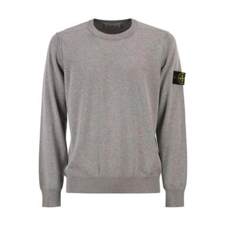 Stone Island Pull col rond avec badge boussole - Homme - Pulls - Gris - Taille: 2XL