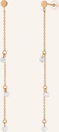 Leaf Ohrh&auml;nger Pure Chain Aus 18 Karat Ros&eacute;bgold Mit Diamanten rosegold