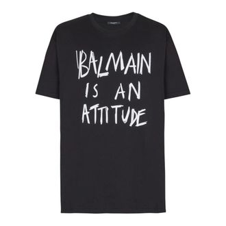 Balmain Bedrucktes T-Shirt - - Tops - Herren - Schwarzk - S