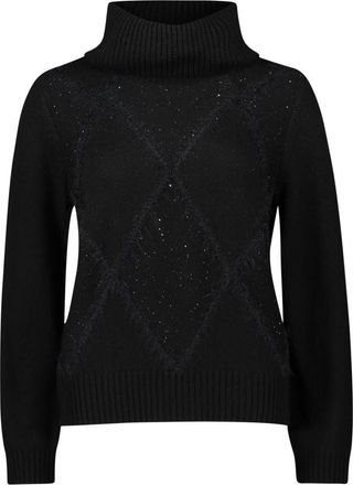 Betty & Co Strickpullover mit Kragen - - Knitwear - Damen - Schwarzk - 2XL