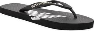 Emporio Armani Unisex Bold Eagle Logo Flip Flops, BLACK+WHITE, 42