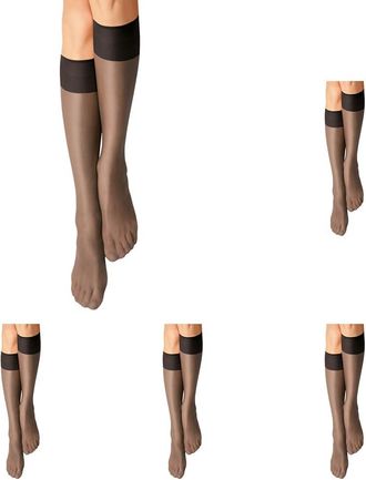 Nur Die Damen Glanz Fein Kniestr&uuml;mpfe 615969, 15 DEN, Gr. One size, Schwarz (schwarz 94)