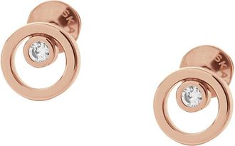 Skagen Damen Edelstahlohrringe ELLEN mit Pfostenverschluss, 7,4 mm x 7,4 mm x 2,5 mm