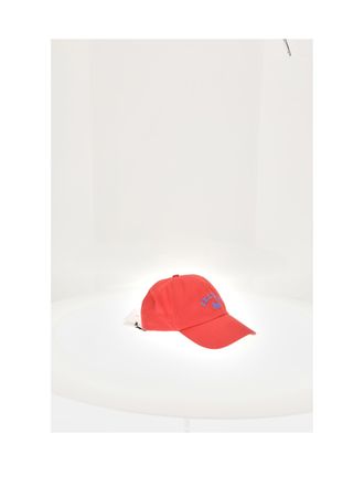 Celine AA0N64Y68 Cotton Baseball Cap - Red