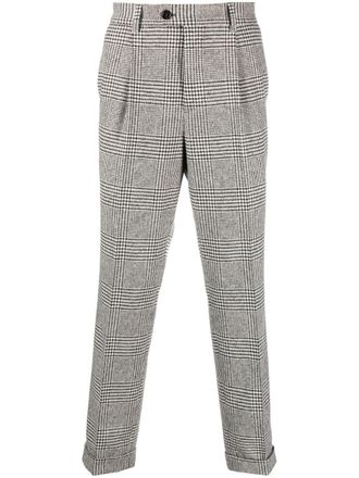 Brunello Cucinelli Karierte Bundfaltenhose - Wei&szlig;
