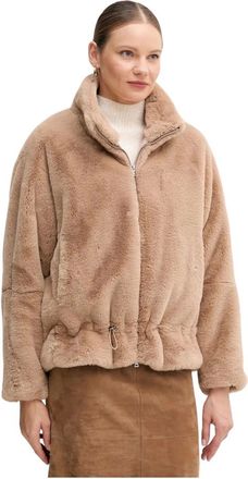 Marc Aurel Femme, Vestes, Beige, Taille: 44 FR Veste en fausse fourrure