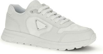 Prada Mens White Recycled Polyamide Athletic Sneakers