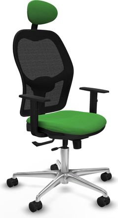 Piqueras y Crespo Schreibtischstuhl mit 1D-Armen, h&ouml;henverstellbare Lendenwirbelst&uuml;tze und festes Kopfteil, ausgestattet mit Syncro/Traslack und injiziertem Schaumstoff
