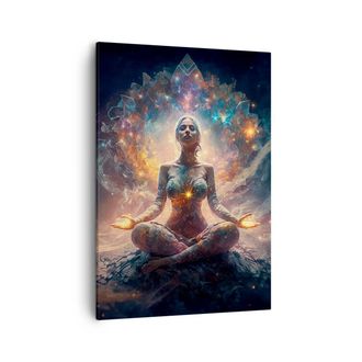 Arttor Bilder auf Leinwand Meditation Yoga Energie Leinwandbild mit Rahmen 50x70cm Wandbilder Dekoration Wohnzimmer Schlafzimmer K&uuml;che Deko Gro&szlig; Wanddeko Bil