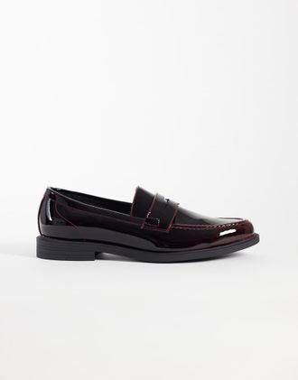 Asos Mocassins vernis - Bordeaux-Rouge