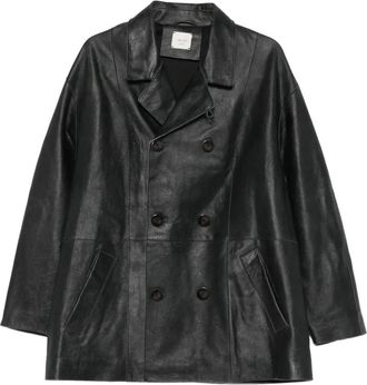 Alysi veste en coton à boutonnière croisée - Noir