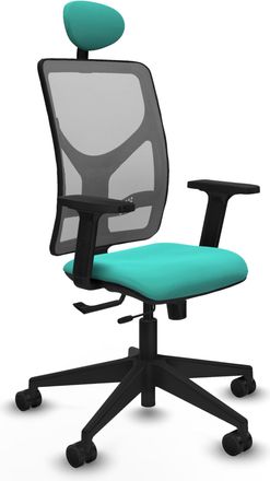 Piqueras y Crespo B&uuml;rostuhl ohne Rollen, mit 2D-Armlehnen, h&ouml;henverstellbare Lendenwirbelst&uuml;tze und festes Kopfteil, ausgestattet mit Syncro/Traslack und Schneideschaum