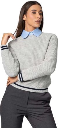 Kocca Femme, Pulls, Gris, Taille: 44 FR Pull en maille &agrave; rayures et bordures