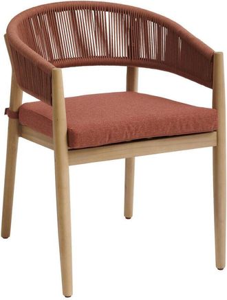 Hesperide Hesperide - Lot de 2 fauteuils de jardin Tevio brique - Structure en aluminium trait&eacute; &eacute;poxy - Dossier en cordage - Assise avec coussin d&eacute;perlant