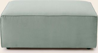 Madura Pouf Dyonis Velours c&ocirc;tel&eacute; Vert de gris - VERT