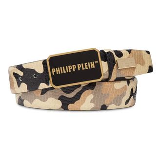 Philipp Plein Homme, Accessoires, Multicolore, Taille: 95 CM Camouflage Leather Belt