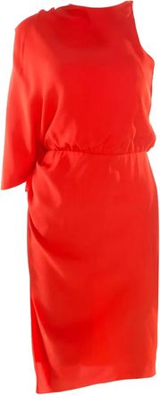 Alexander Wang robe mi-longue en soie à design asymétrique (2024) - Orange