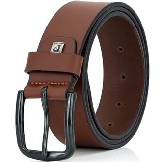 Pierre Cardin leather belt mens belt genuine leather belt premium quality from Germany, Farbe/Color:marron, Size US/EU:Bundweite 95 cm Gesamtlänge 110 cm W 37.5 L