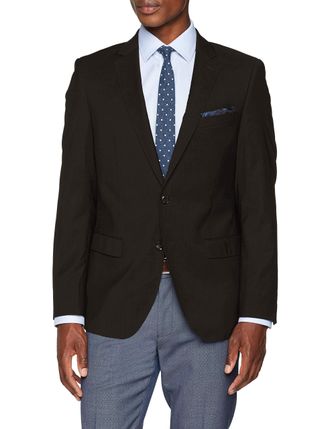 Bugatti Herren Sakko 793000-99801, Einfarbig, Gr. 25, Schwarz (Schwarz 59)