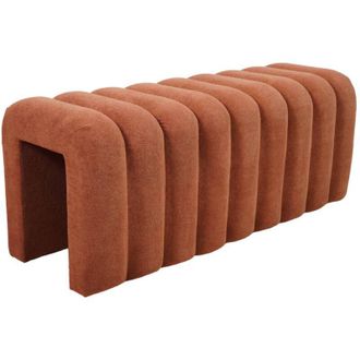 Sweeek Sweeek - Banc, bout de lit blanc contemporain en tissu orange