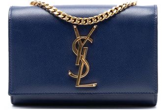 Saint Laurent Hobo Bags - Small Grain de Poudre Monogram Kate Crossbody - Gr. unisize - in Blau - f&uuml;r Damen