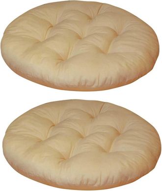 Generic 2er Set Waschbare Stuhlkissen Rund 37cm rutschfeste Weiches Stuhlauflage Indoor Ourdoor Bequeme Sitzkissen Bodenkissen Dicke Polsterung Dekokissen für