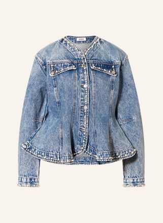 Sandro Sandro Jeansbluse Mit Schmuckperlen Und Schmucksteinen blau