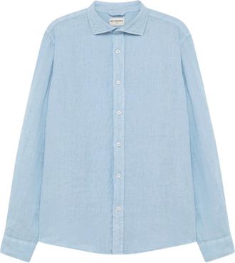 Roy Rogers Homme, Chemises, Bleu, Taille: XL Pierce Linen Shirt