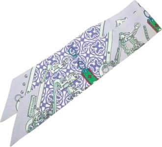 Herm&egrave;s Pre-owned Mors Et Gourmettes Remix Twilly Scarf - Femme - Pre-owned - Violet - Taille: ONE Size