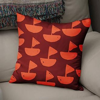 Bonamaison Le Jardin du Lin Kissen Zierkissenbezug Kissenbezug, Orange & Bordeaux Dekoration, Weich Bequem, Für Zuhause Autos Büro Sofa Wohnzimmer Couch Schlafzi