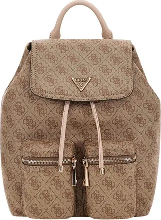 Guess Femme, Sacs, Beige, Taille: ONE Size Manhattan II Flap Backpack