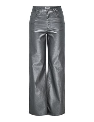 Only Damen Onljuicy-Viv Hw W Metal Coated Pant PNT, Gunmetal, M / 32L