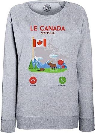 Fabulous Sweatshirt Femme Gris Le Canada mappelle Voyage Nature Tourisme