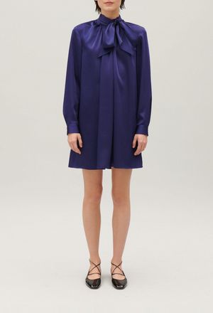Claudie Pierlot Kurzes Lavalli&egrave;re-Kleid Indigoblau